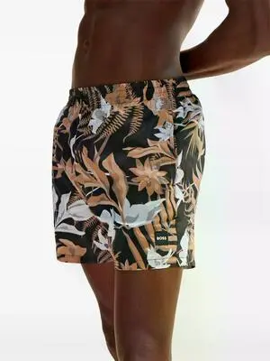 BOSS Tropical-print Swim Shorts