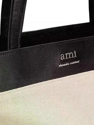 AMI Paris Logo-plaque Panelled Tote Bag