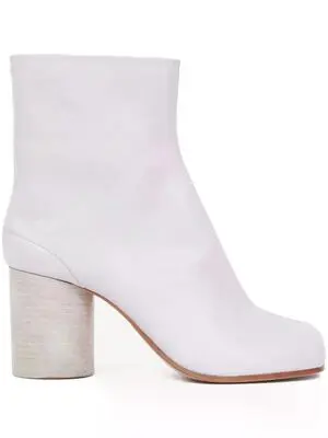 MAISON MARGIELA 80mm Tabi Leather Ankle Boots - Purple