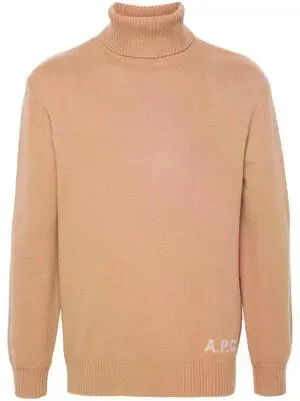 A.p.c. Virgin Wool Roll Neck Sweater - Neutrals