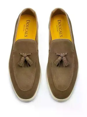 DOUCAL'S Tassel Suede Loafers - Brown