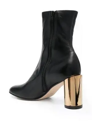 LANVIN 75mm Round-toe Leather Boots