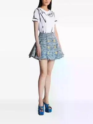 Balmain Flared Tweed Skirt