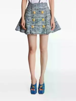 Balmain Flared Tweed Skirt
