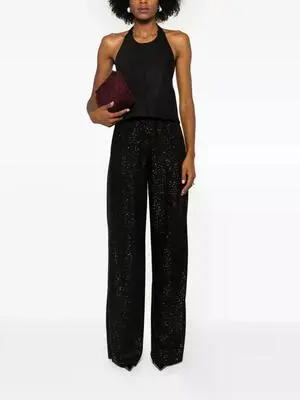 Max Mara Sequin Embellished Wide Leg Trousers