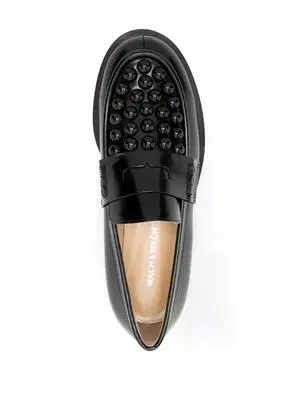 Mach & Mach Stud-embellished Leather Loafers
