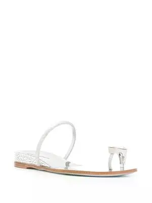 Casadei Crystal Toe Strap Sandals