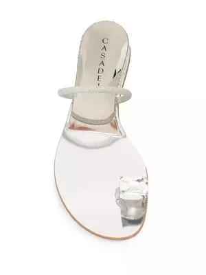 Casadei Crystal Toe Strap Sandals