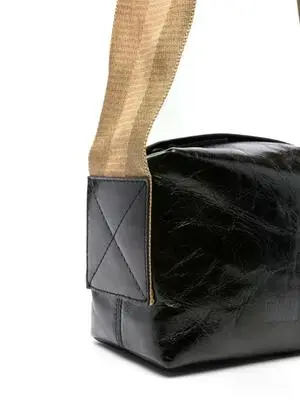 UMA WANG Structured Leather Crossbody Bag - Black