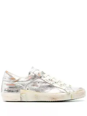 Philippe Model Silver Tone Sneakers For Women