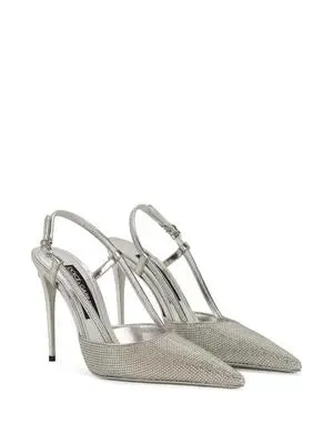 Dolce & Gabbana Embellished Satin Slingback Pumps