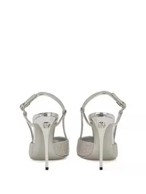 Dolce & Gabbana Embellished Satin Slingback Pumps