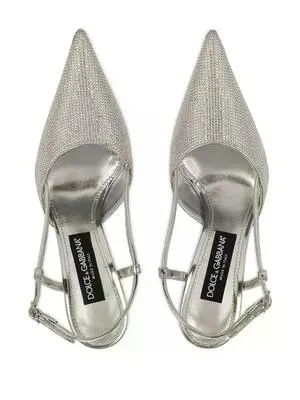 Dolce & Gabbana Embellished Satin Slingback Pumps