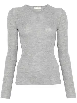 Khaite Ribbed V-neck Sweater