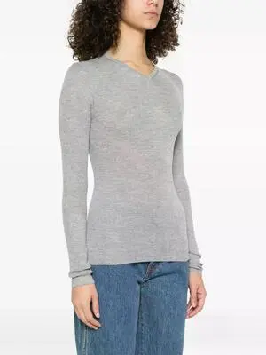 Khaite Ribbed V-neck Sweater