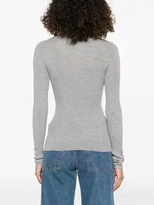 Khaite Ribbed V-neck Sweater