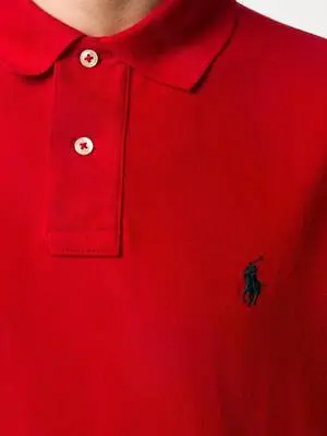 Polo Ralph Lauren Logo Embroidered Polo Shirt - Red