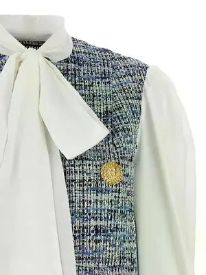 Balmain Tweed-panel Blouse
