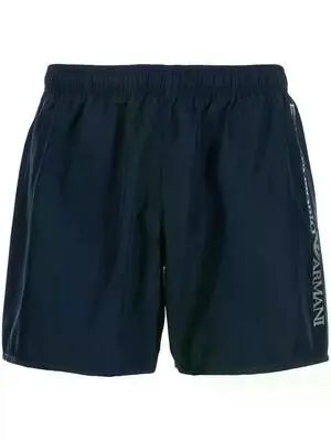 EA7 Logo-print Swim Shorts - Blue