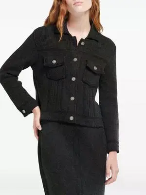 BARRIE Contrast-stitch Knitted Jacket