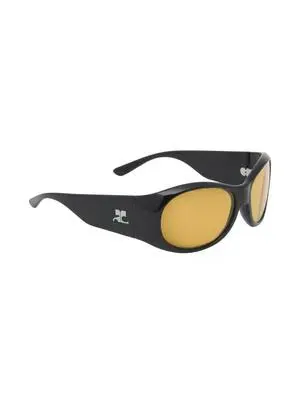 COURREGES Hybrid 01 Round-frame Sunglasses - Black