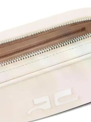 COURREGES Logo-embroidered Leather Camera Bag - Neutrals