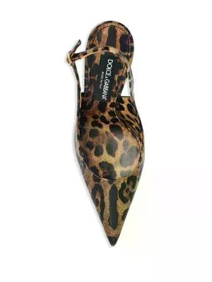Dolce & Gabbana Leopard-print Slingback Pumps