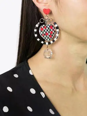 AMIR SLAMA Checkerboard Heart Earrings