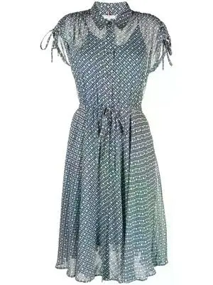 Tommy Hilfiger Logo-print Chiffon Midi Dress