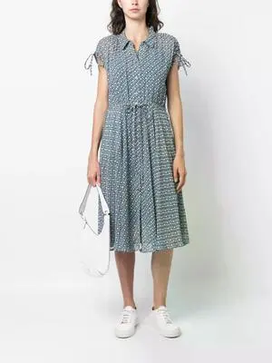 Tommy Hilfiger Logo-print Chiffon Midi Dress