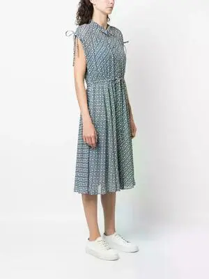 Tommy Hilfiger Logo-print Chiffon Midi Dress