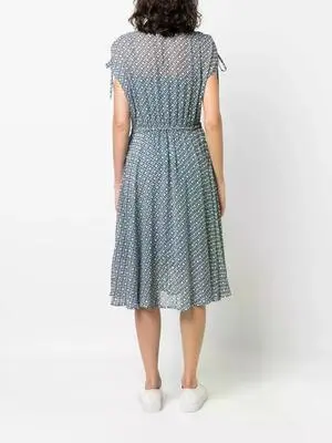 Tommy Hilfiger Logo-print Chiffon Midi Dress