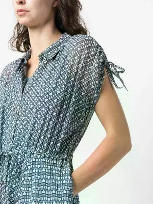 Tommy Hilfiger Logo-print Chiffon Midi Dress