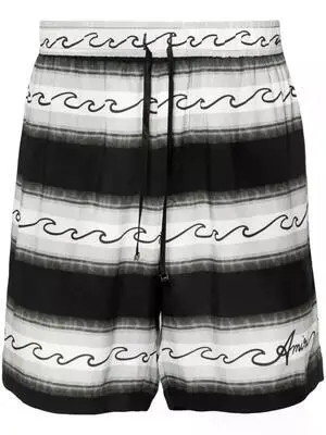 Amiri Wave Baja Striped Shorts