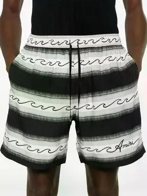 Amiri Wave Baja Striped Shorts