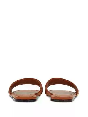 FERRAGAMO Gancini-buckle Leather Slides - Brown