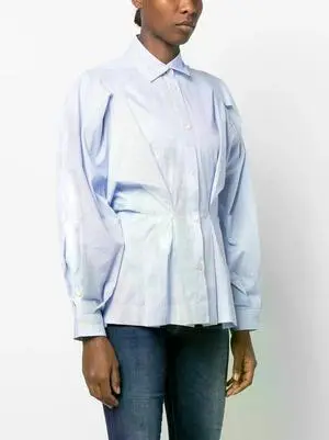 Palmer//harding Gathered-waist Cotton Shirt