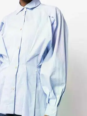 Palmer//harding Gathered-waist Cotton Shirt