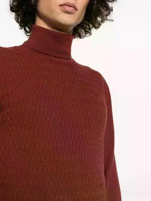 Corneliani Embossed-knit Virgin Wool Jumper - Red