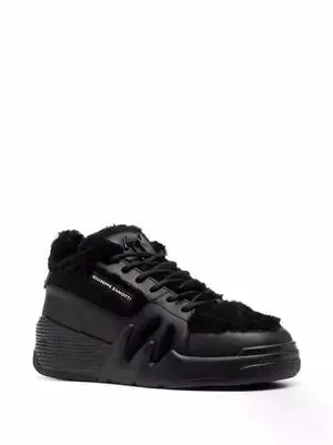 GIUSEPPE ZANOTTI Talon Shearling-trim High-top Sneakers