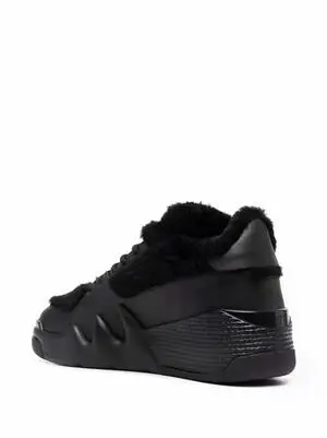 GIUSEPPE ZANOTTI Talon Shearling-trim High-top Sneakers