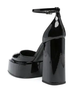 3JUIN Platform Leather Pumps - Black
