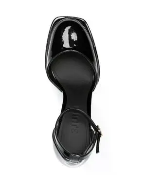 3JUIN Platform Leather Pumps - Black