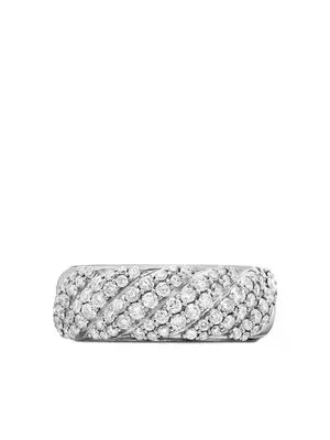 David Yurman Sterling Diamond Cable Band Ring - Silver
