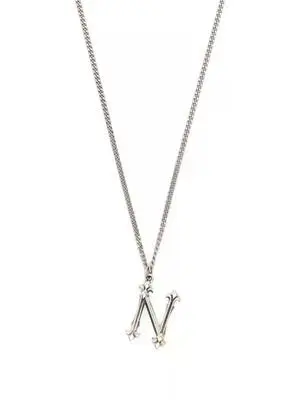 Emanuele Bicocchi N Letter Pendant Necklace - Silver