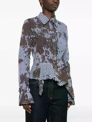 Ottolinger Stained Gingham Ruffled Shirt