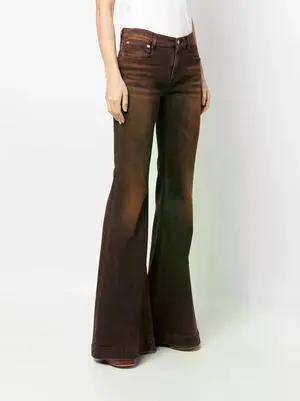 Roberto Cavalli Acid-wash Flared Jeans