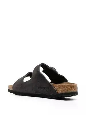 BIRKENSTOCK Arizona Leather Buckle-detail Sandals - Grey