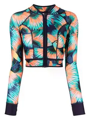 DUSKII Toucan-print Cropped Rash Guard - Multicolour