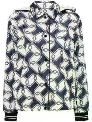 Moncler Iasone Graphic-print Hooded Jacket - Blue